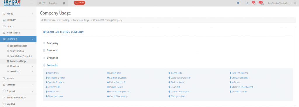 Company Usage – Wiki Help